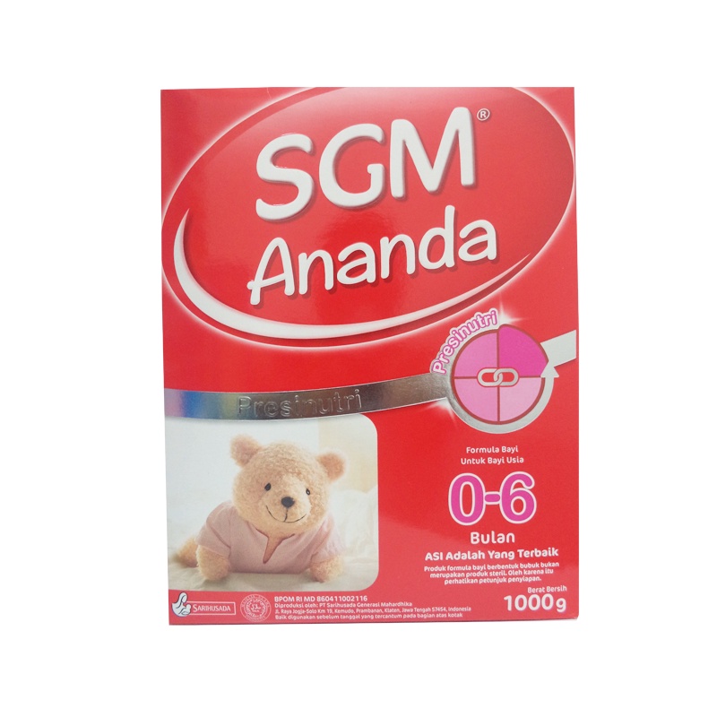Jual Sgm Ananda Milk 1/0-6 Bln Box 1000Gr | Shopee Indonesia