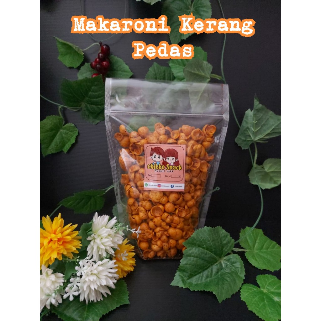 Jual MAKARONI KERING BENTUK KERANG RASA PEDAS GURIH DAN RENYAH 250 GR ...
