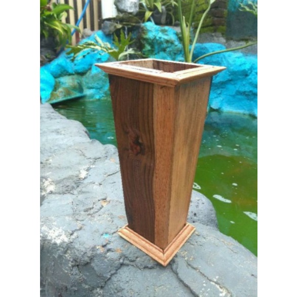 Jual Vas bunga kayu minimalis / pot bunga kayu murah | Shopee Indonesia