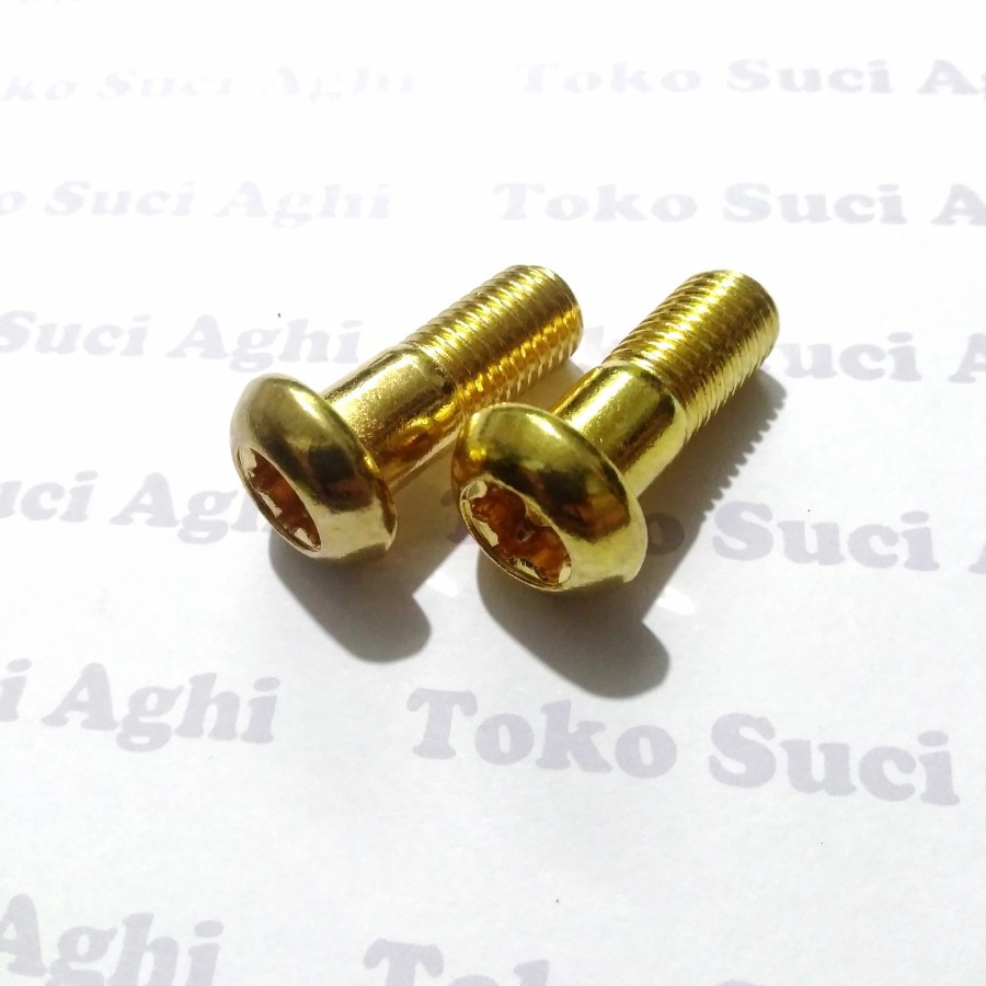 Jual Baut Bintang Gold dan Chrome M10x25 Kepala babi motor yamaha baut 14 10x25MM | Shopee Indonesia