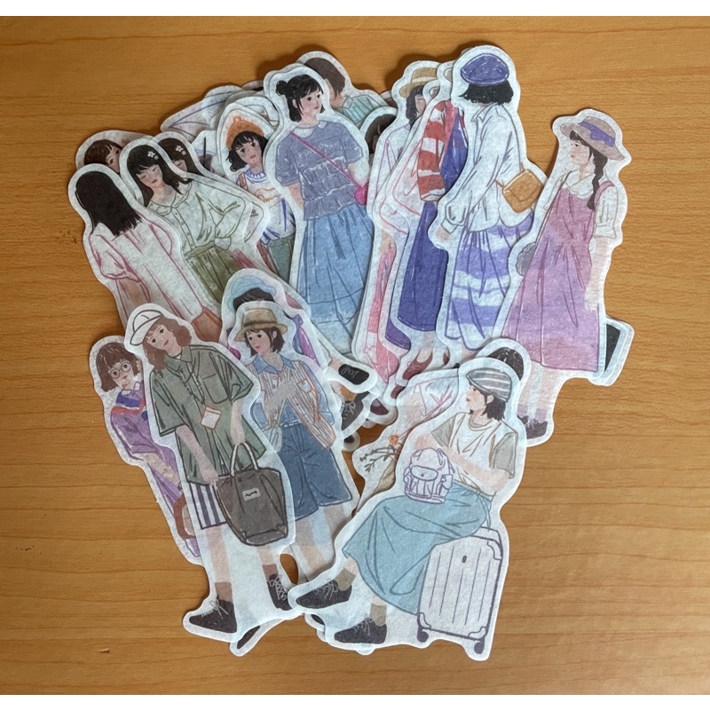 Jual girl aesthetic washi sticker | sticker journal aesthetic | stiker ...