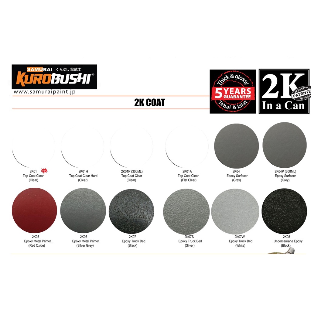 Jual Samurai Paint 2K COAT 2K01 2K01P 2K01A 2K04 2K04P 2K05 2K06 2K07 ...