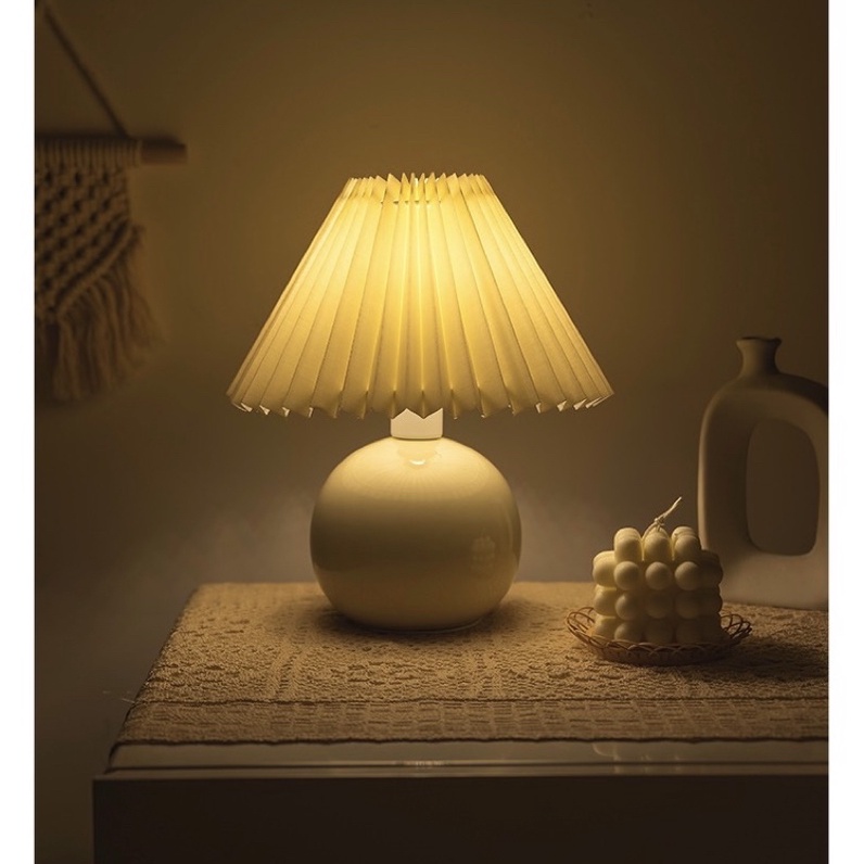 Jual Korea table lamp Pleated lampshade Lampu meja | Shopee Indonesia