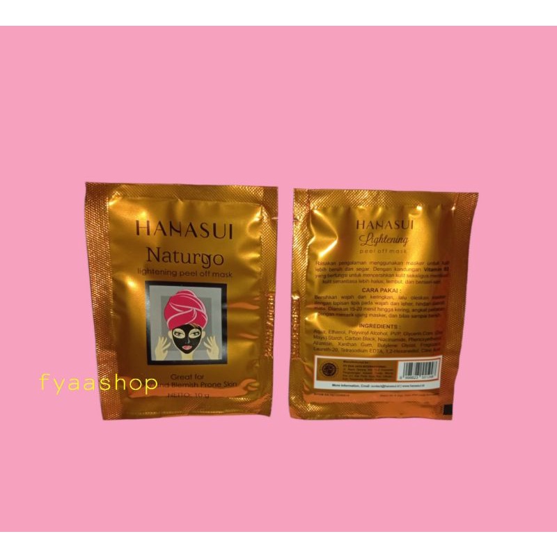 Jual Masker Hanasui Naturgo peel off (ECER 1 sachet) | Shopee Indonesia