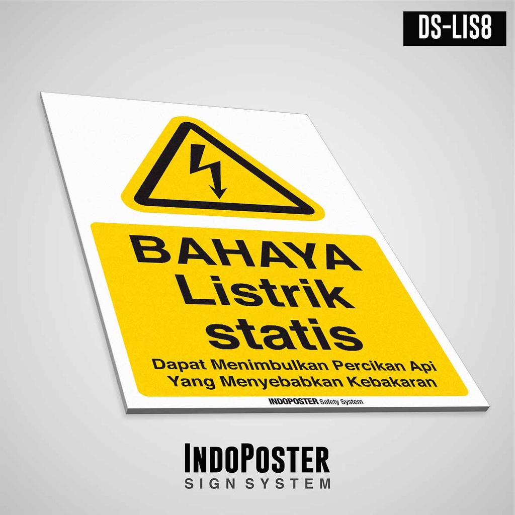 Jual Safety Sign Rambu K3 PVC ISO Bahaya Listrik Statis | Shopee Indonesia