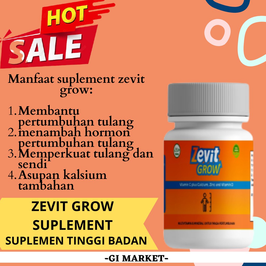 Jual ZEVIT GROW – Peninggi Badan Original Terlaris - Suplemen Penambah Tinggi Badan Anak dan ...