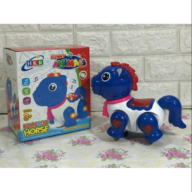 Jual FUNNY ANIMALS BUMP & GO HORSE / ROBOT KUDA MUSIC LED | Shopee ...