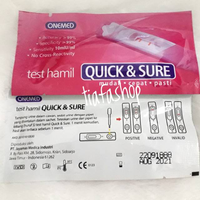Jual Testpack Test kehamilan onemed quick & sure testpack model cassete ...