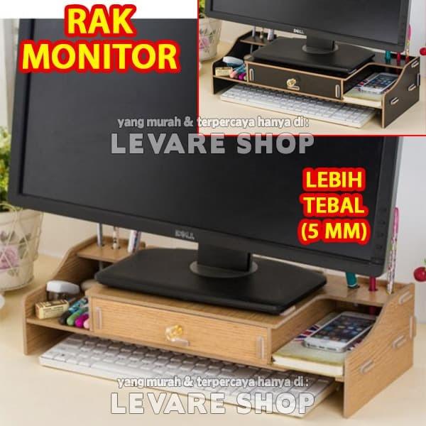 Jual Meja Monitor Stand + Keyboard Storage / Desktop Organizer / Rak 2 ...