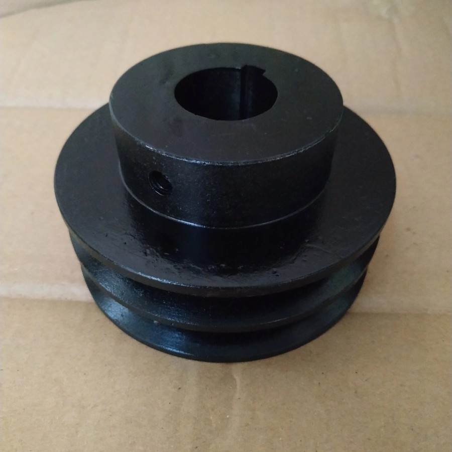 Jual Pulley puli pully B2 - 5 inch as 25 mm pully besi cor | Shopee ...