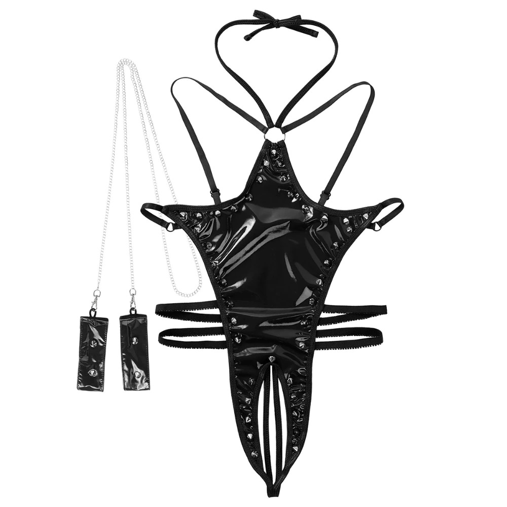 Jual Latex Lingerie Costume Sexy Bodysuit Plastic Synthetic Lingerie