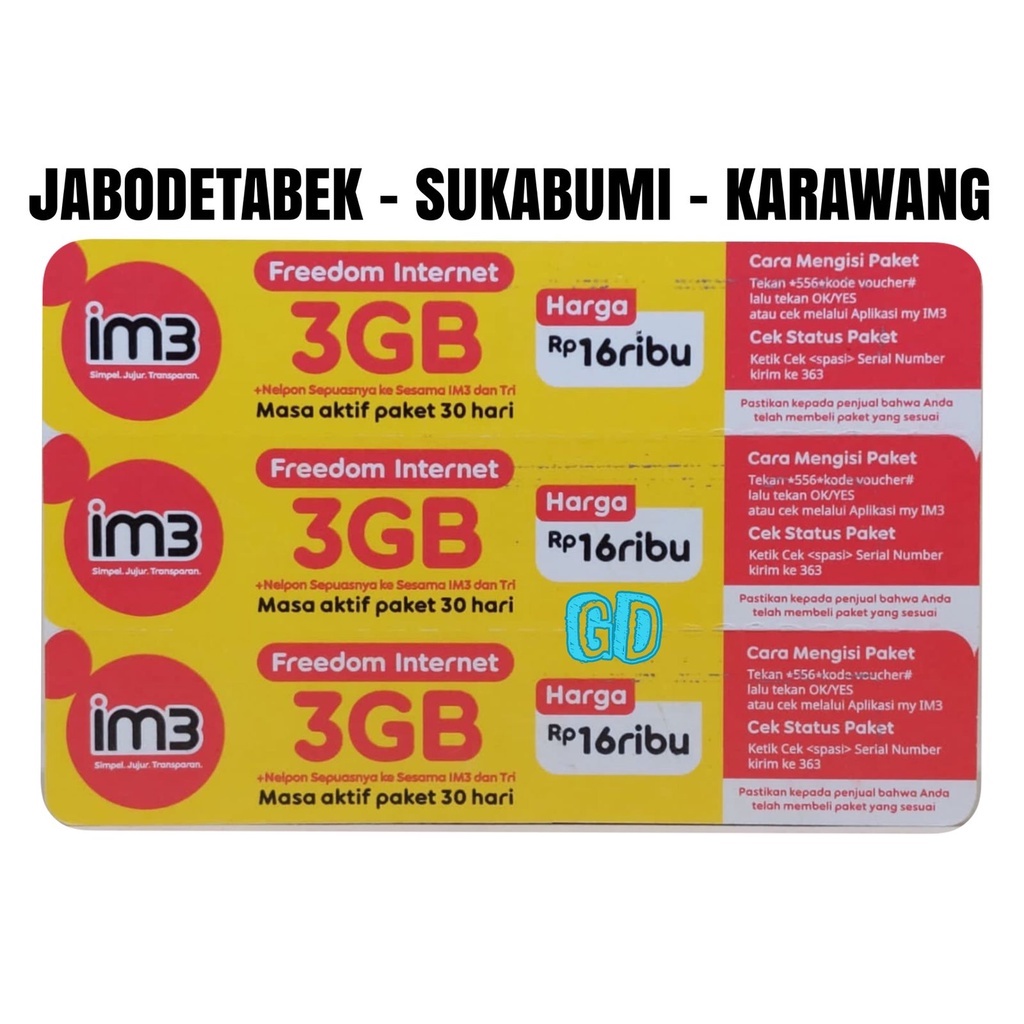 Jual VOUCHER INDOSAT 3GB FREEDOM INTERNET (JABODETABEK) | Shopee Indonesia