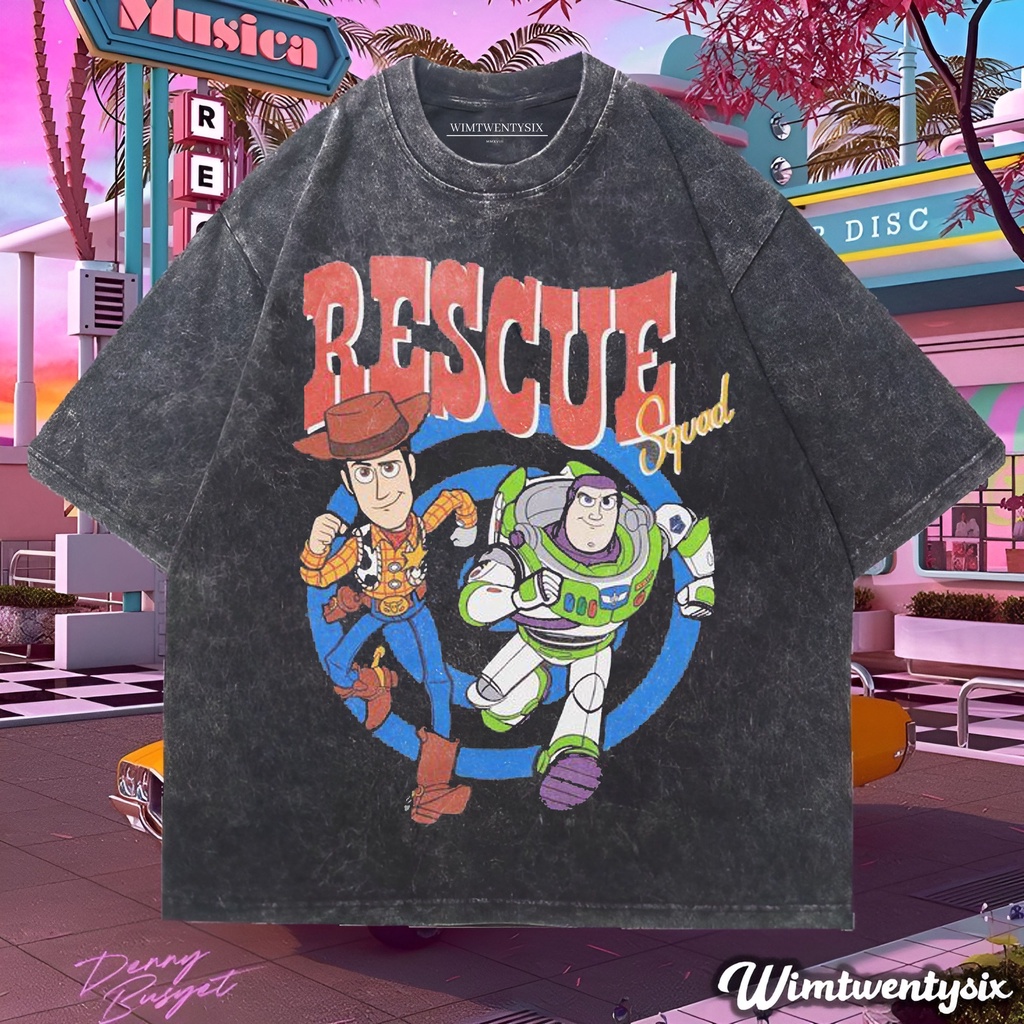 Jual KAOS TOY STORY BUZZ AND WOODY RESCUE SQUAD WASHING VINTAGE TEE ...