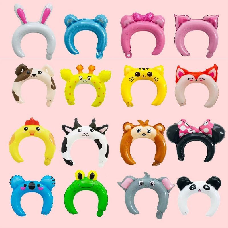 Jual Balon Bando Karakter Hewan Balon Foil Kartun Animal Headband Balon ...