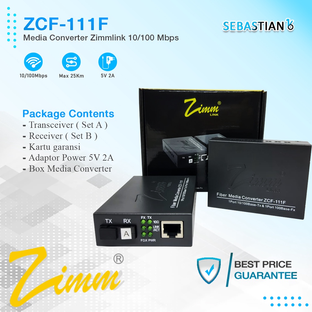 Jual Media Converter 10/100 Mbps Fiber Optik Zimmlink ZCF 111F Full Board 1 Pair | Shopee Indonesia