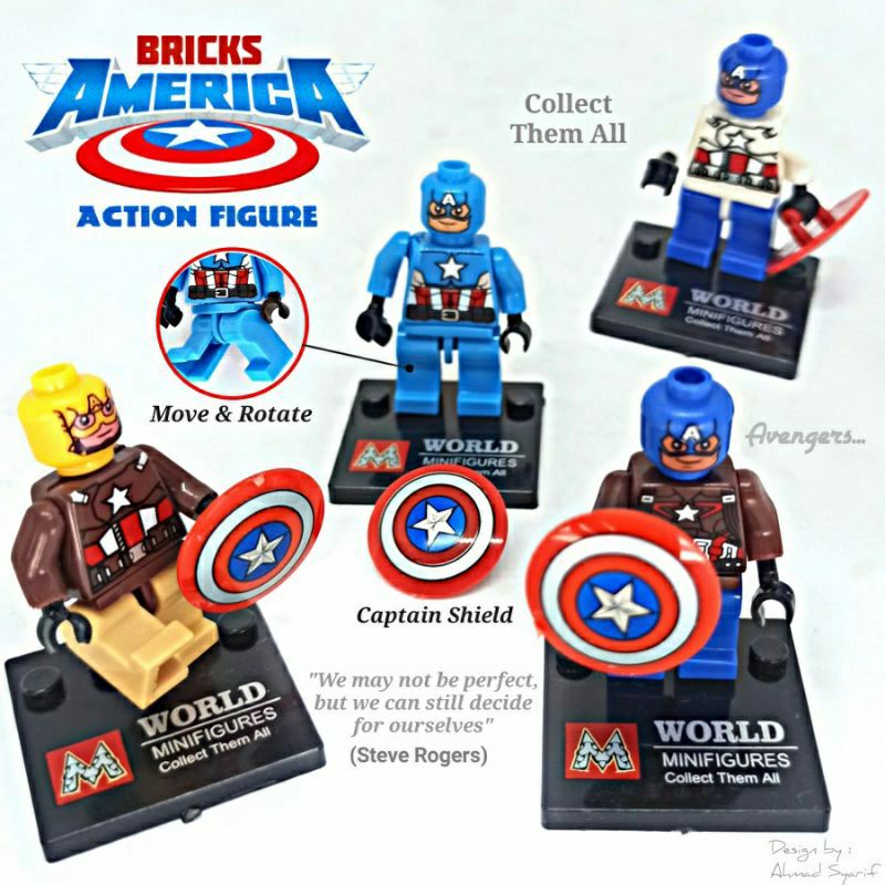 Jual 3 Aitem Bricks Captain America Mainan Anak Edukatif | Shopee Indonesia
