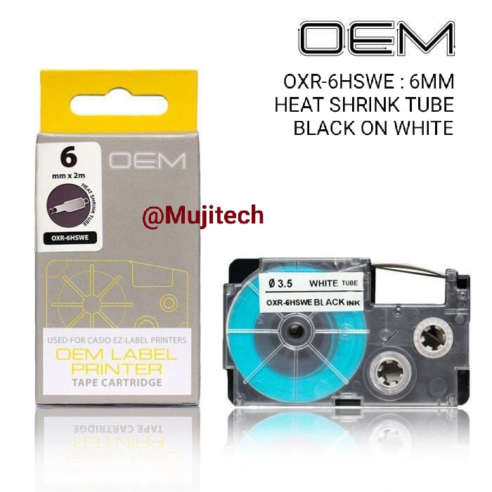 Jual OEM LABEL HEATSHRINK TUBE 6MM HEAT SHRINK TAPE CASIO KABEL HSWE ...