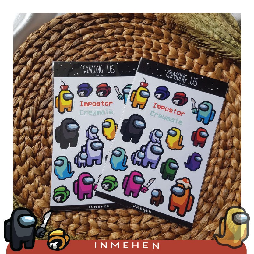Jual STICKER SHEET AMONG US BAHAN VINYL WATERPROOF INMEHEN - AMONG US ...