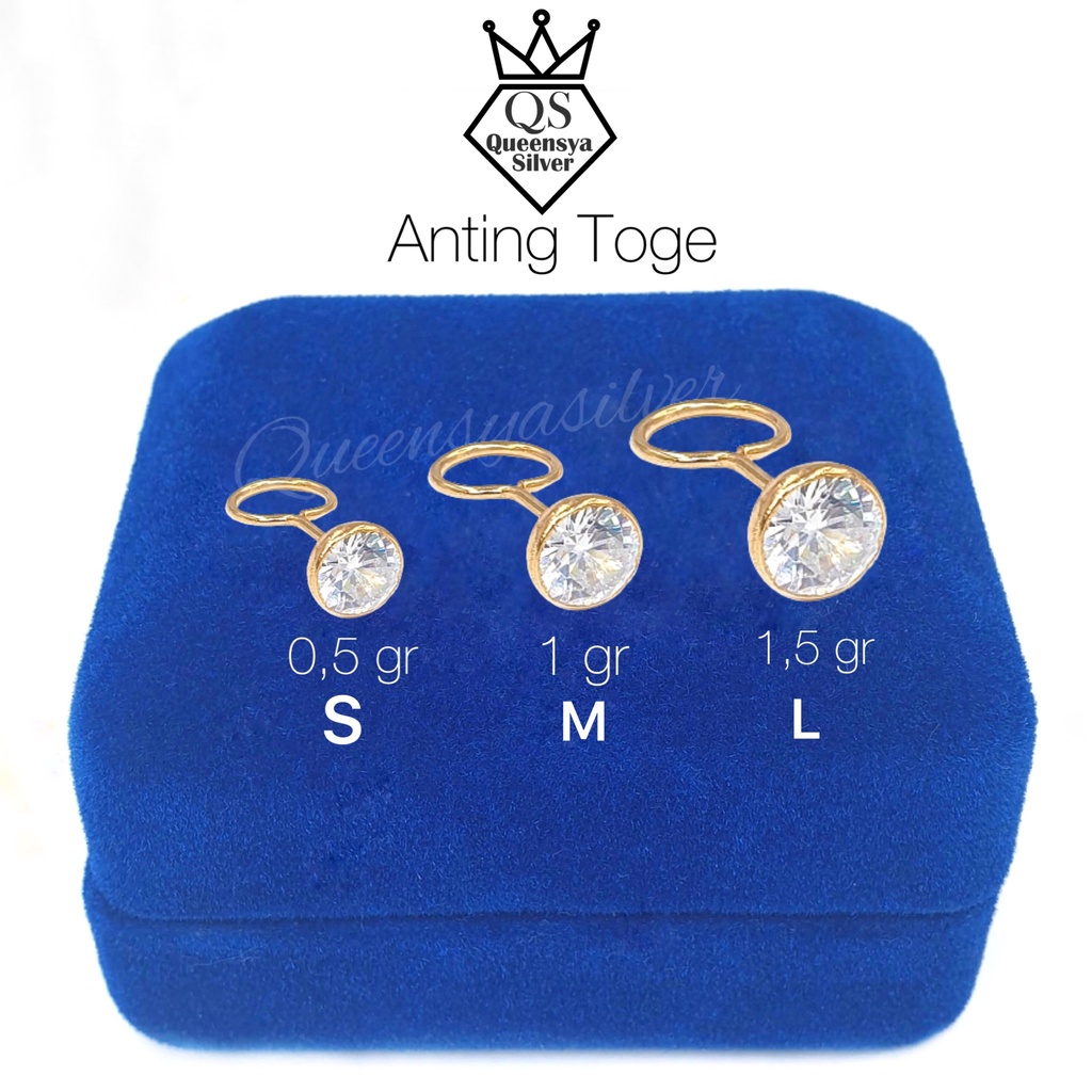 Jual Anting Perak Asli Anting Toge Asli Silver 925 Lapis Emas Ukuran ...