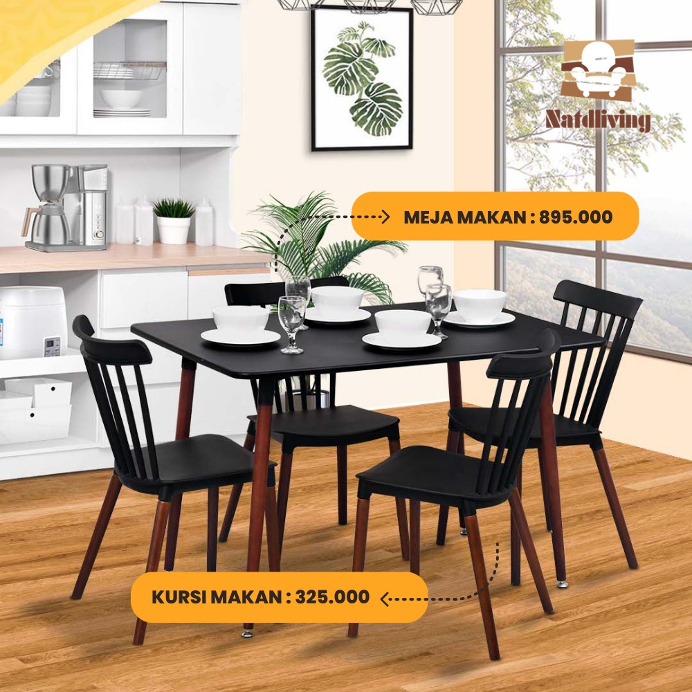 Jual Natdliving - Paket Set Meja Makan I| Meja Makan Alma II Paket ...