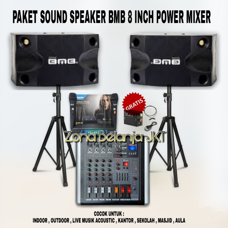 Jual PAKET KARAOKE LIVE MUSIK SOUND SYSTEM BMB SPEAKER 8 INCH POWER ...