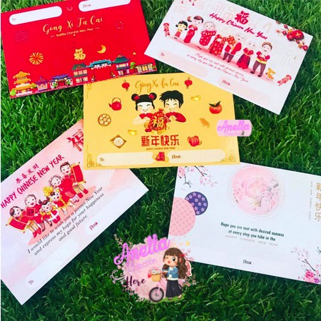 Jual Gift card / Greeting card Tema CNY Imlek (isi 5) | Shopee Indonesia
