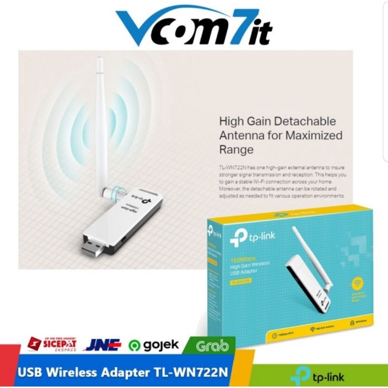 Jual TPLINK TL WN722N High Gain Wireless USB WiFi Adapter 150Mbps TP-Link WN 722 | Shopee Indonesia