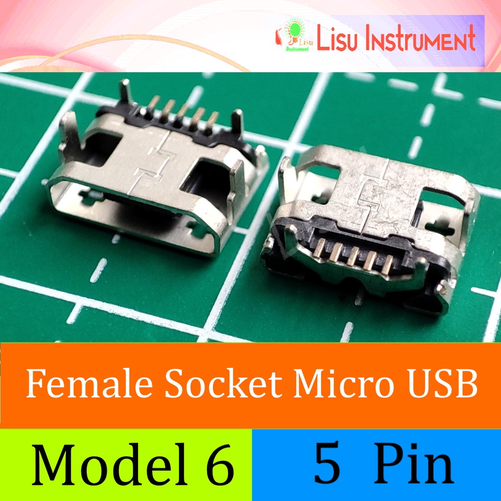 Jual Micro USB Socket Female 5-Pin 5P MicroUSB Connector MODEL 6 ...