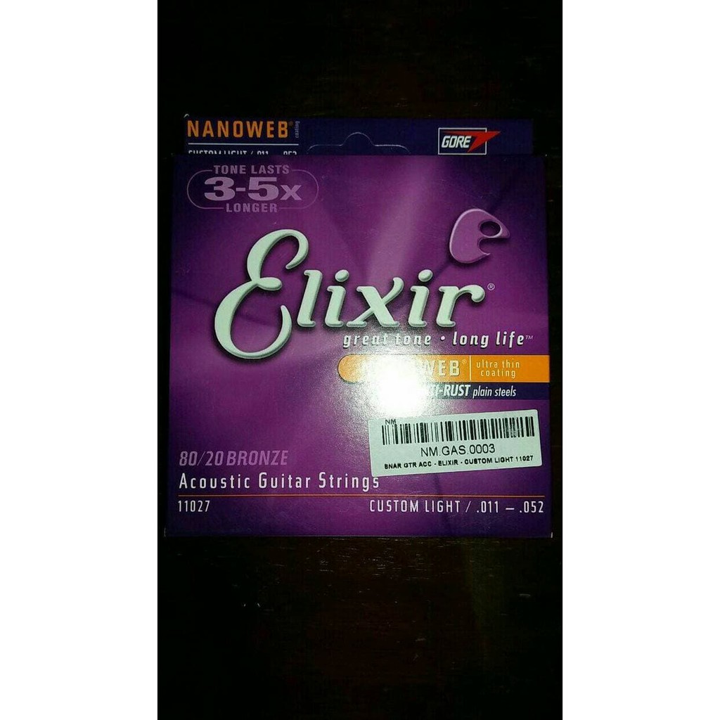 Jual Produk TOP !! senar gitar akustik elixir 11027 ori nanoweb (-011 ...
