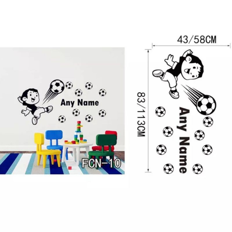 Jual Stiker Dinding Kamar Tidur Anak Cowok Tema Sepak Bola Wall Sticker ...