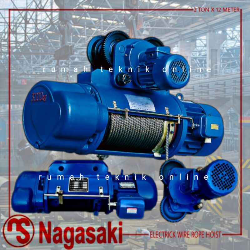 Jual electric wire rope electric hoist electric winch 5 ton x 30 meter ...