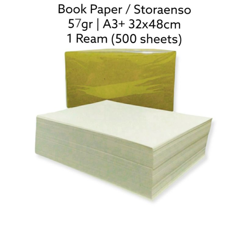 Jual 1 Rim Bookpaper 57 gsm A3 + 32x48cm kertas novel kertas quran ...