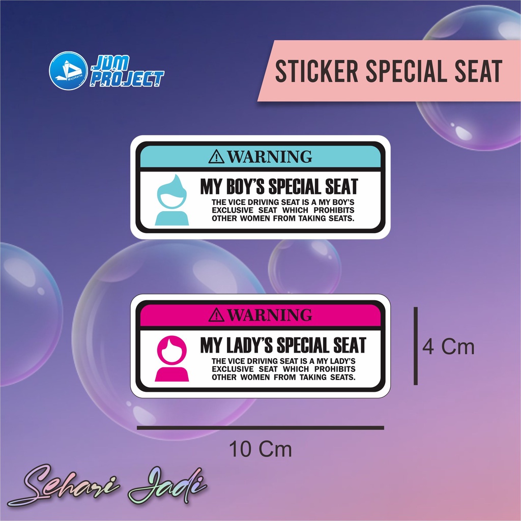 Jual sticker printing special seat pria dan perempuan bisa sticker ...