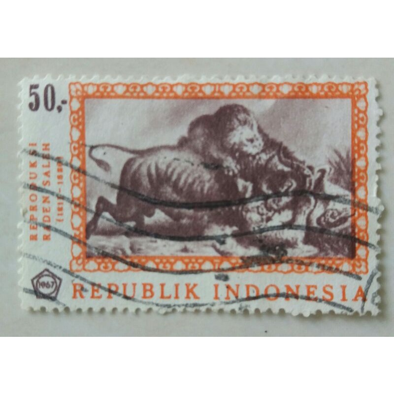 Jual Perangko Lukisan Raden Saleh Tahun 1967 Nominal 50 Rupiah Used ...