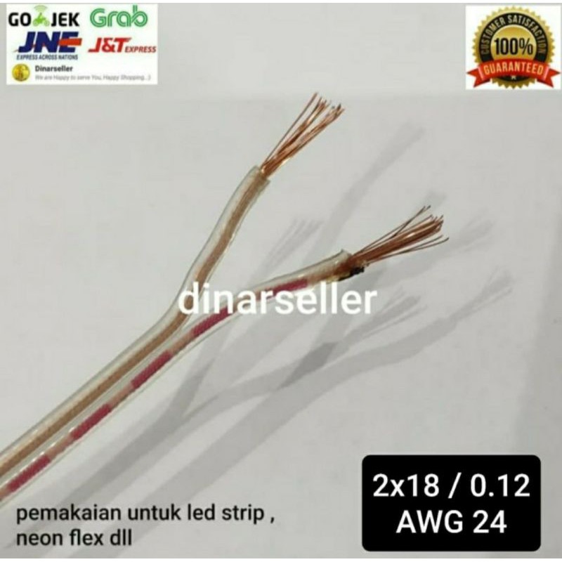 Jual KABEL SERABUT ISI 2 AWG 24 TRANSPARAN UNTUK LED STRIP / NEON FLEX | Shopee Indonesia