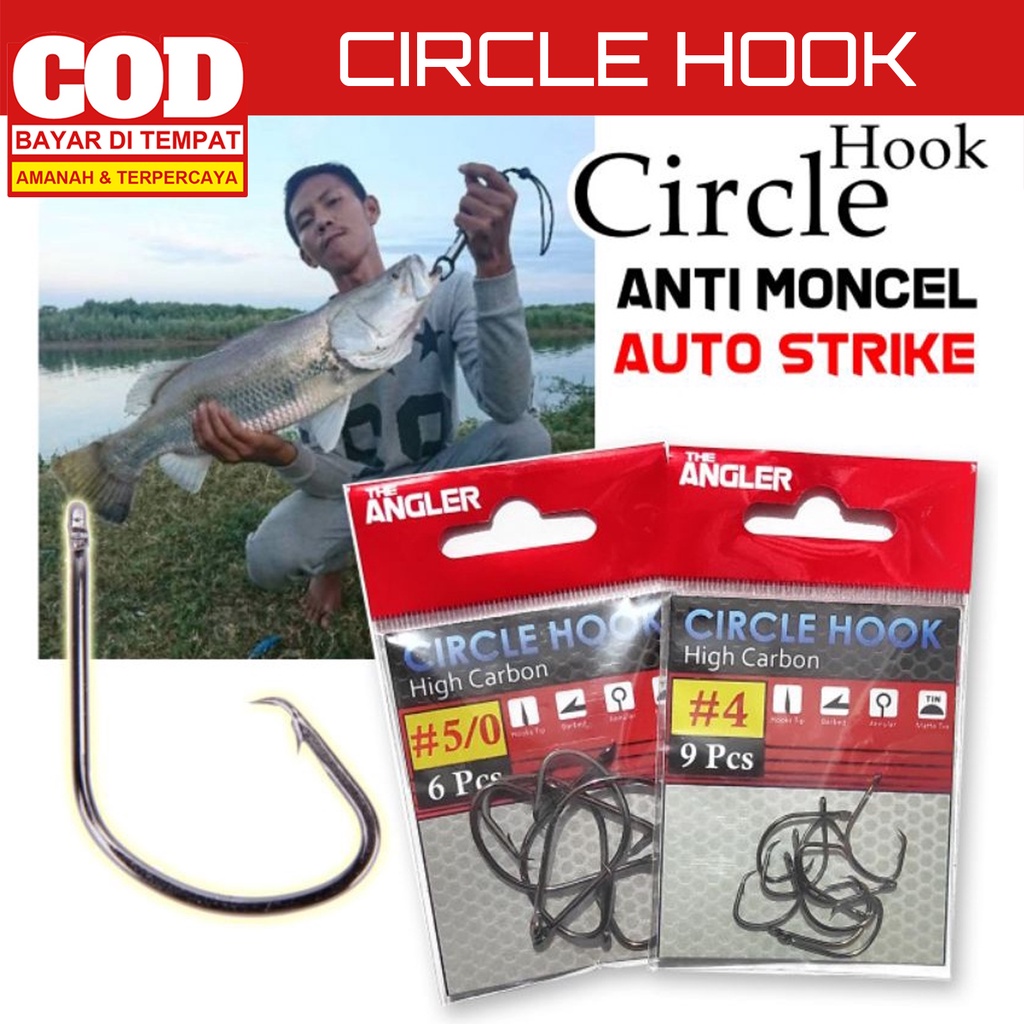 Jual Mata Kail Circle Hook Untuk Dasaran Otomatis Strike Bahan Carbon ...