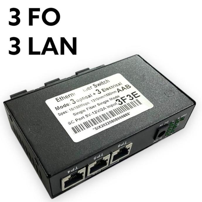 Jual Media Converter Fiber Ethernet Switch 3F3E Optik 3 Sc 3 Rj45 Fiber ...