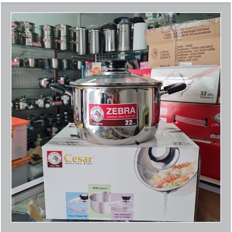 Jual 169613 Panci Sauce Pot D22cm Cesar w/Glass Lid, SUS 304,Zebra ...
