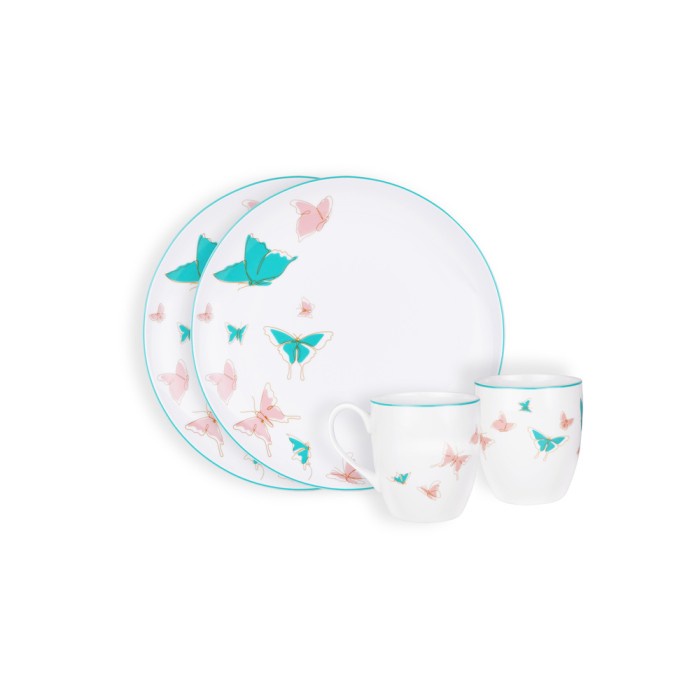 Jual Indo Keramik Dinner Set Charis Mariposa Piring Makan Mug 4pcs ...