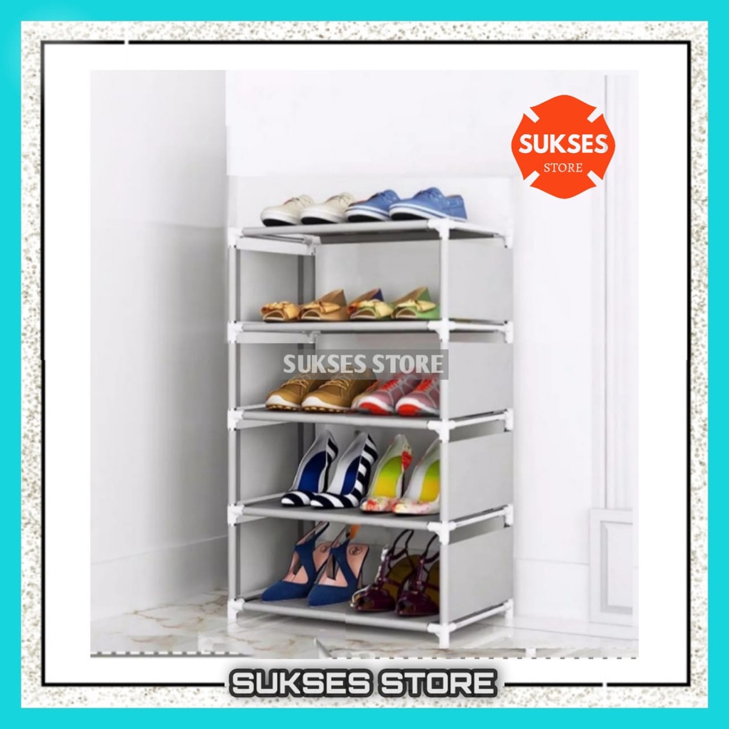 Jual Rak Sepatu Portable Susun 5 Rangka Besi Murah Kuat Praktis / Shoe ...