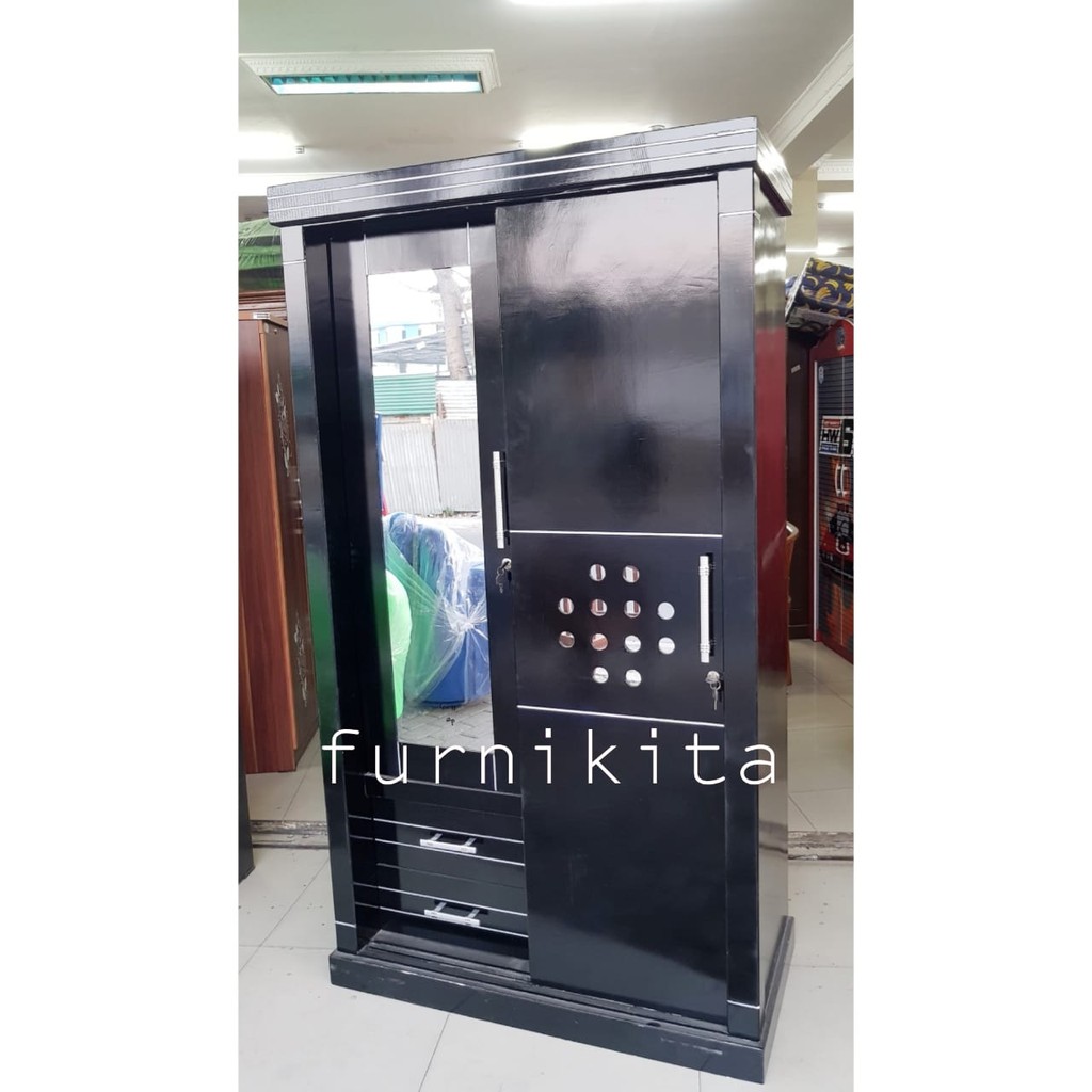 Jual LEMARI PAKAIAN KAYU MULTIPLEK TRIPLEK SLIDING KOMBINASI 2 PINTU ...