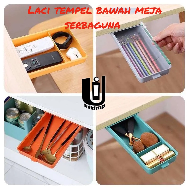 Jual Laci penyimpanan tersembunyi bawah meja Secret storage box drawer ...