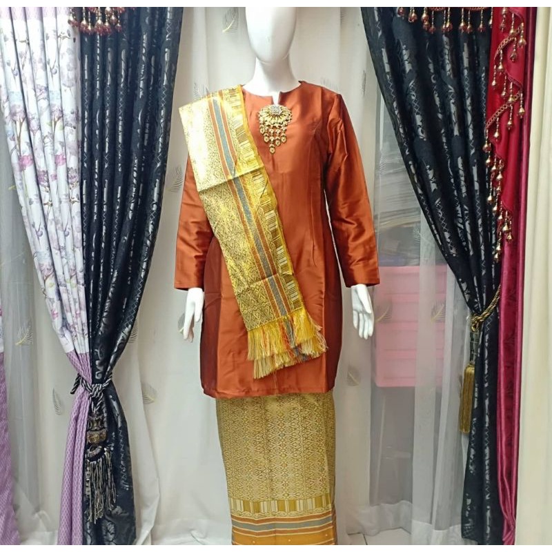 Jual *Set 3in1 Selendang Baju Kurung Melayu Original Butik | Shopee Indonesia