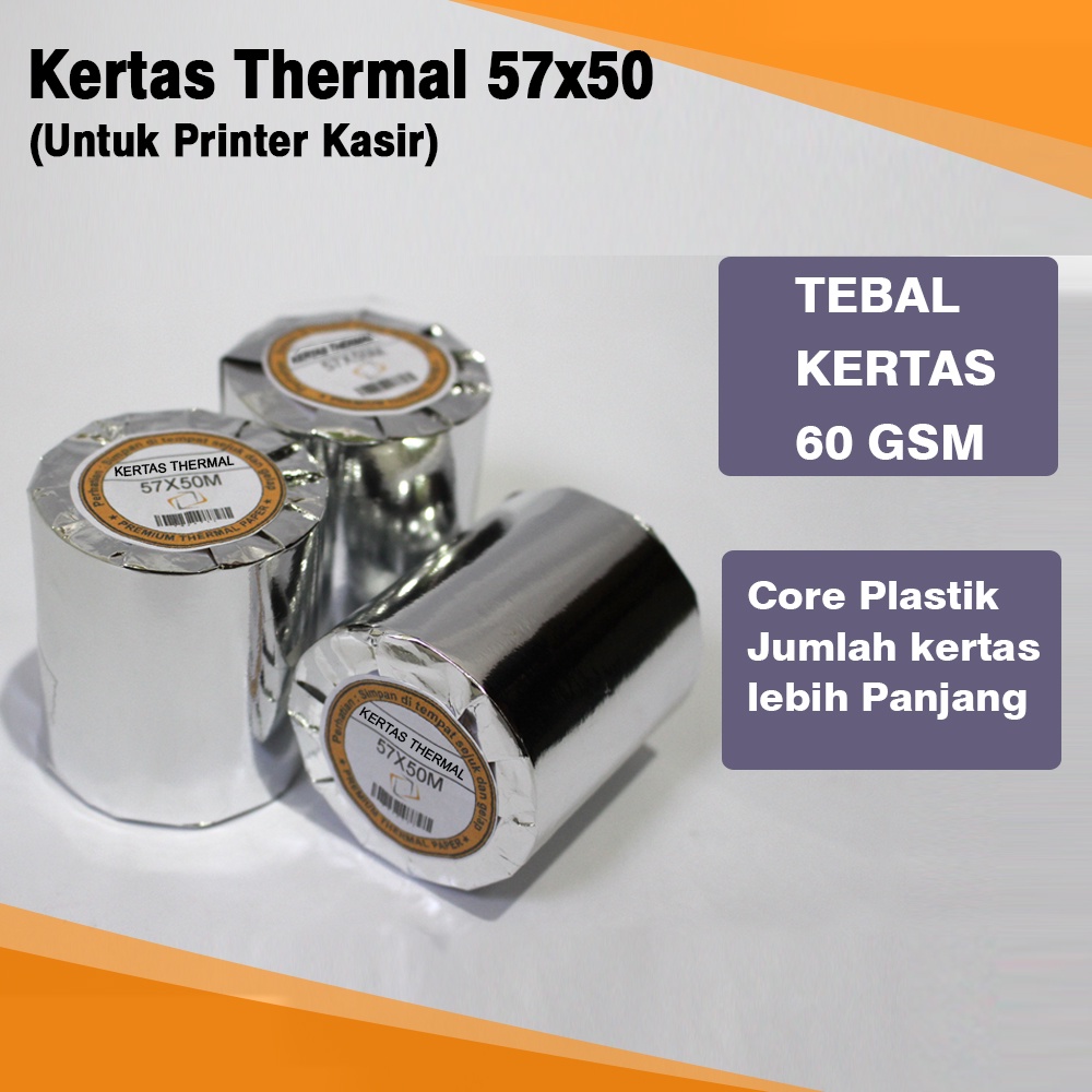 Jual Kertas kasir /Kertas Thermal 57x50 / Kertas Kasir Roll Combo ...