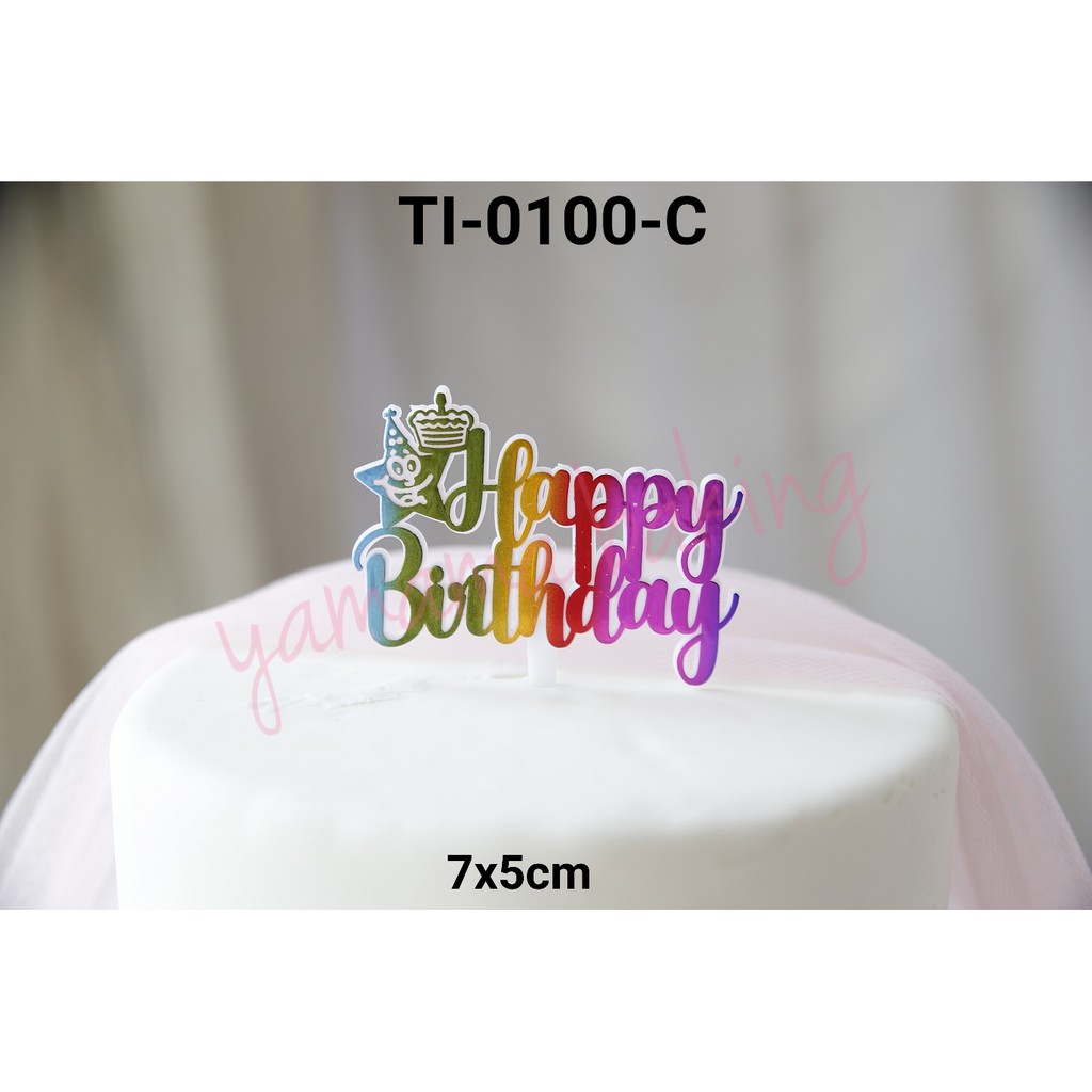 Jual TI-0100-C Topper tulisan happy birthday bintang star cake yamama ...