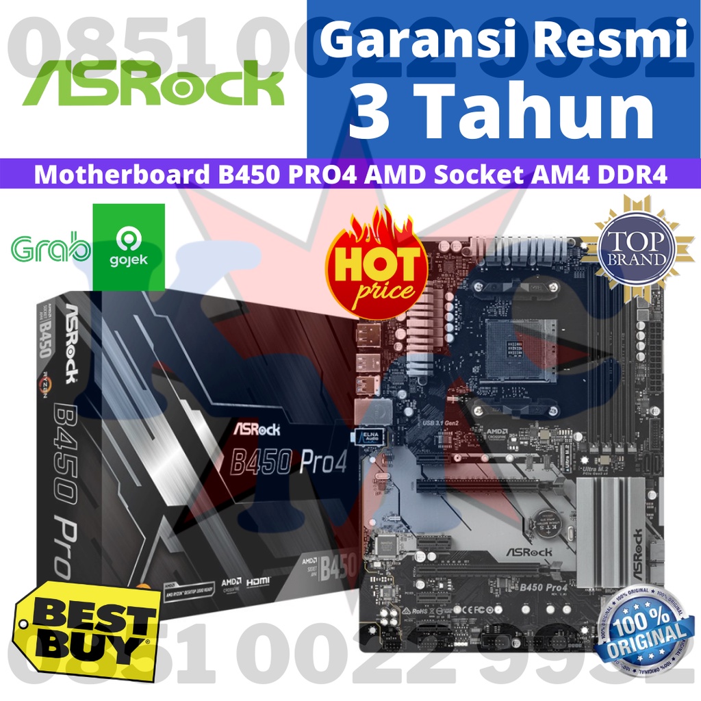 Jual ASROCK MAINBOARD B450-PRO4 B450 PRO4 SOCKET AMD AM4 - MOTHERBOARD ...
