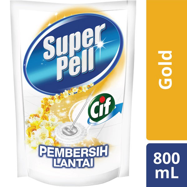 Jual SUPER PEL CIF Pembersih Lantai Gold 800ml | Shopee Indonesia