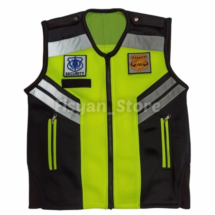 Jual Rompi Security | Rompi Satpam | Rompi Polisi Hijau+Hitam Double ...