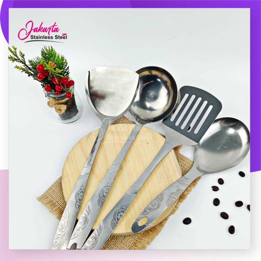 Jual JSS - Spatula Set Stainless Steel Sodet Penggorengan Sutil Susuk ...