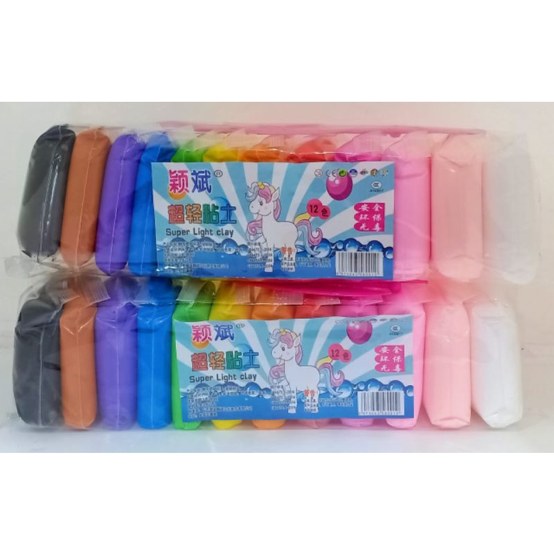 Jual Clay polimer mainan anak edukasi / Super light clay isi12pcs ...